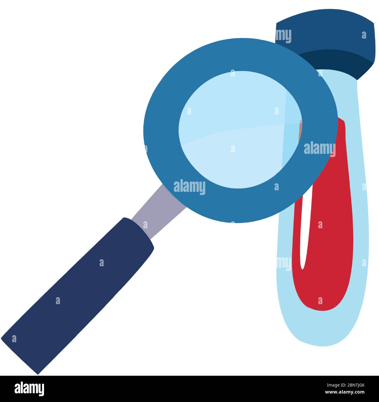 blood tube and lupe flat style icon design of Medical care health and ...