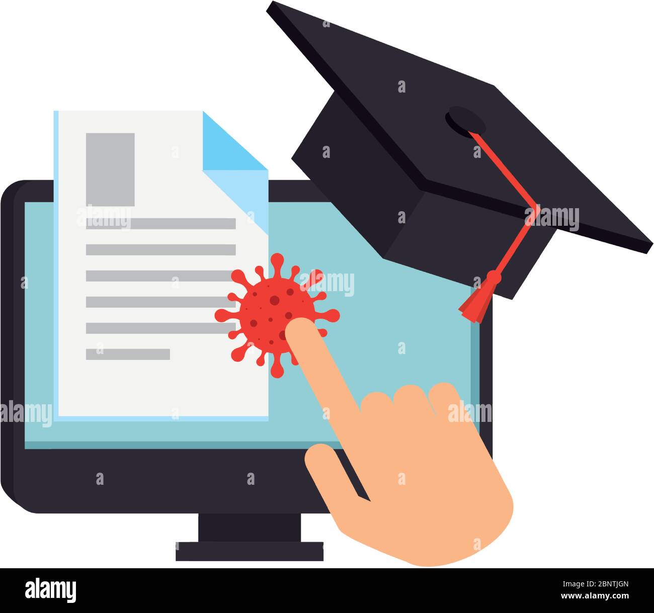 online education graduation for computer Stock Vector Image & Art - Alamy