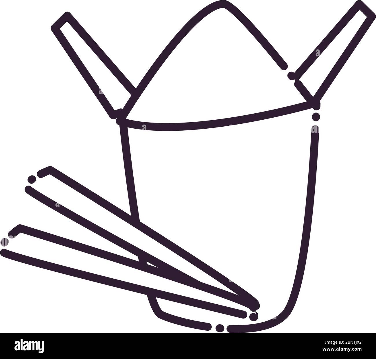 chinese box food line style icon design, food eat restaurant and menu ...