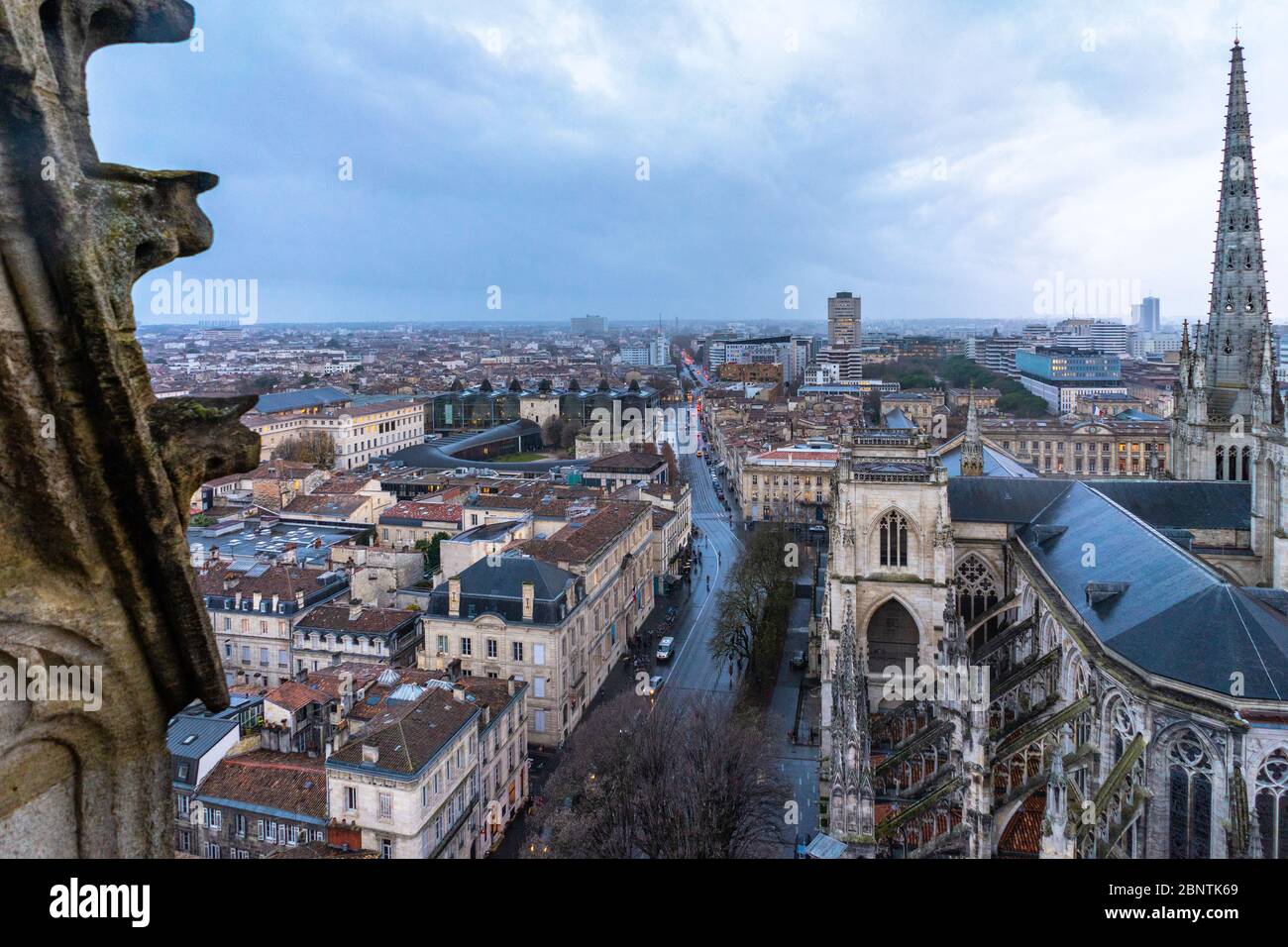 Cathedrale Saint Andre and Pey Berland Tower in Bordeaux, France Stock ...