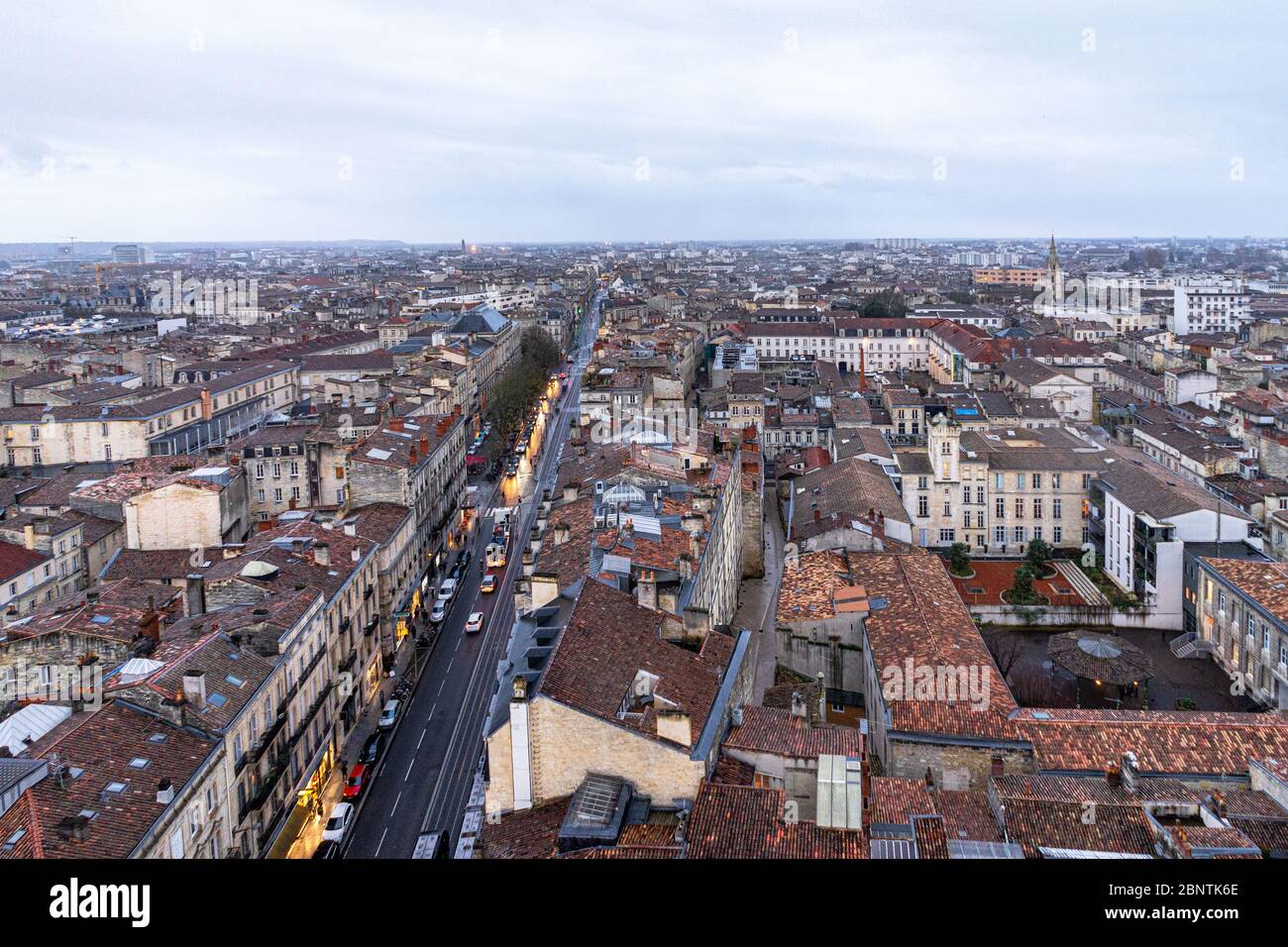Cathedrale Saint Andre and Pey Berland Tower in Bordeaux, France Stock ...