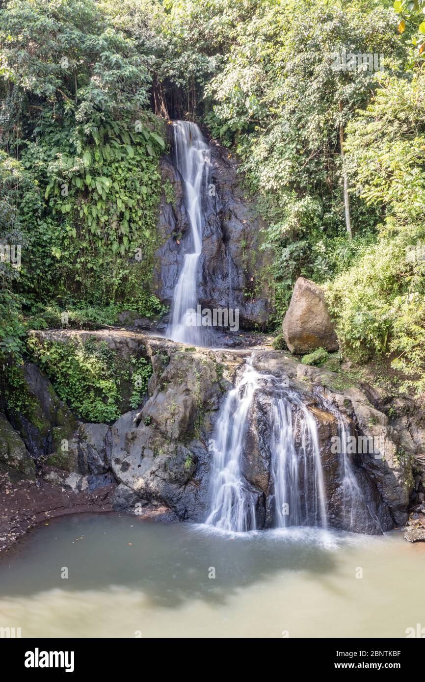 Layana waterfall in Ubud. Gianyar, Bali, Indonesia. Vertical image ...