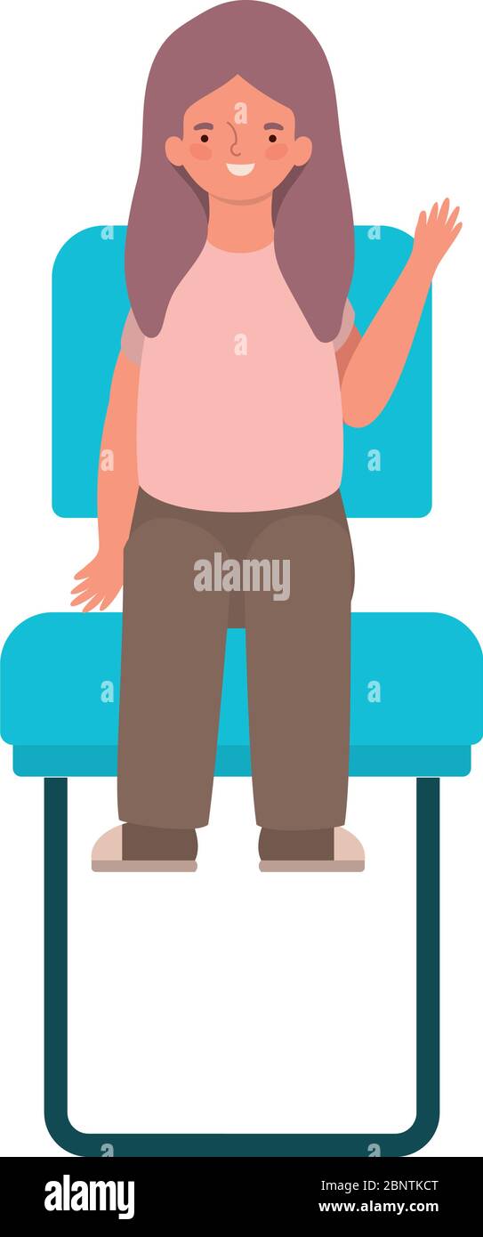 Isolated girl cartoon sitting on seat vector design Stock Vector Image ...