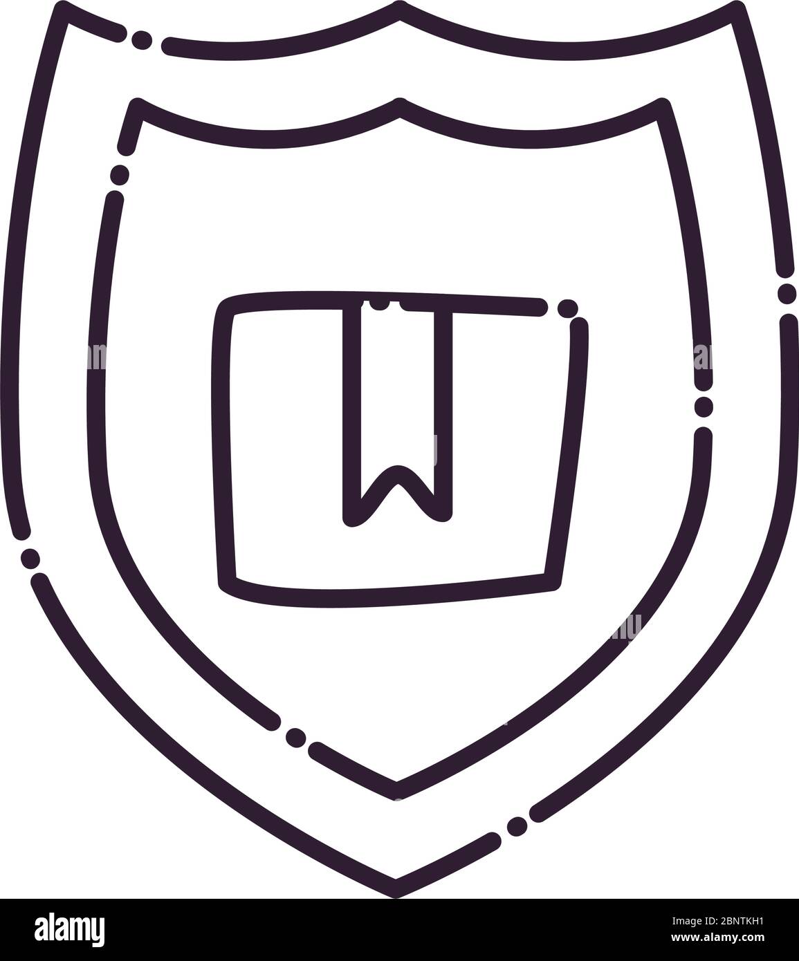 Box inside shield line style icon design, Delivery logistics and ... Box inside shield line style icon design, Delivery logistics and ...
