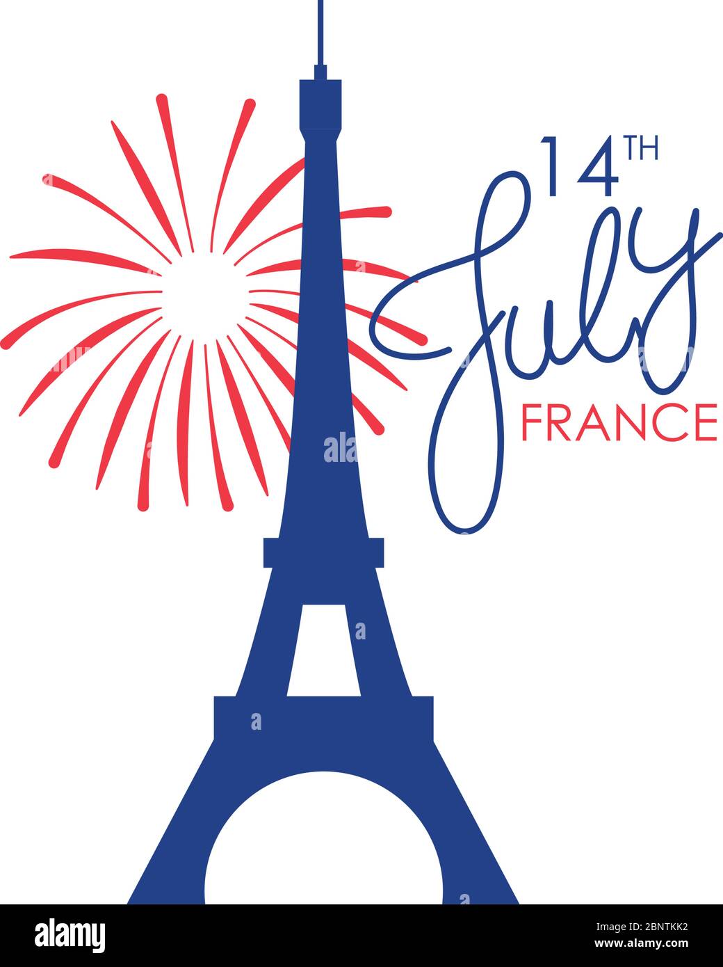 Happy bastille day concept, eiffel tower and lettering design over ...