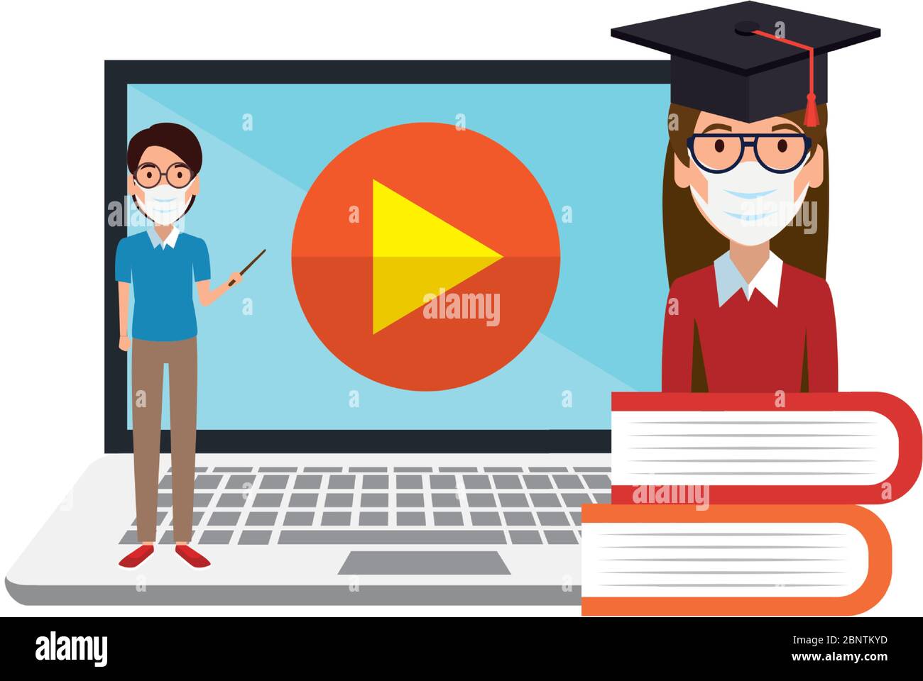 male teacher teaching online isolated icon Stock Vector Image & Art - Alamy