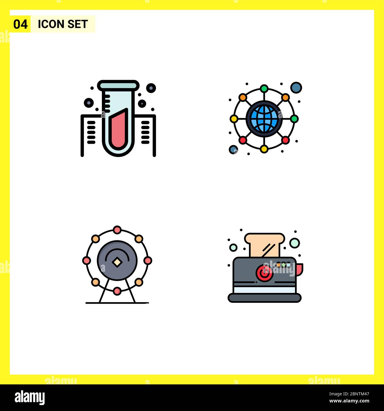 Set of 4 Modern UI Icons Symbols Signs for chemistry, service, gas ...