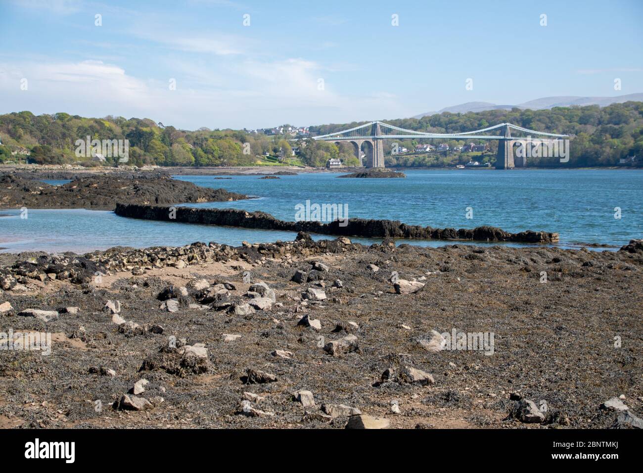 One of the fish traps in the Menai Strait on Anglesey in North Wales ...
