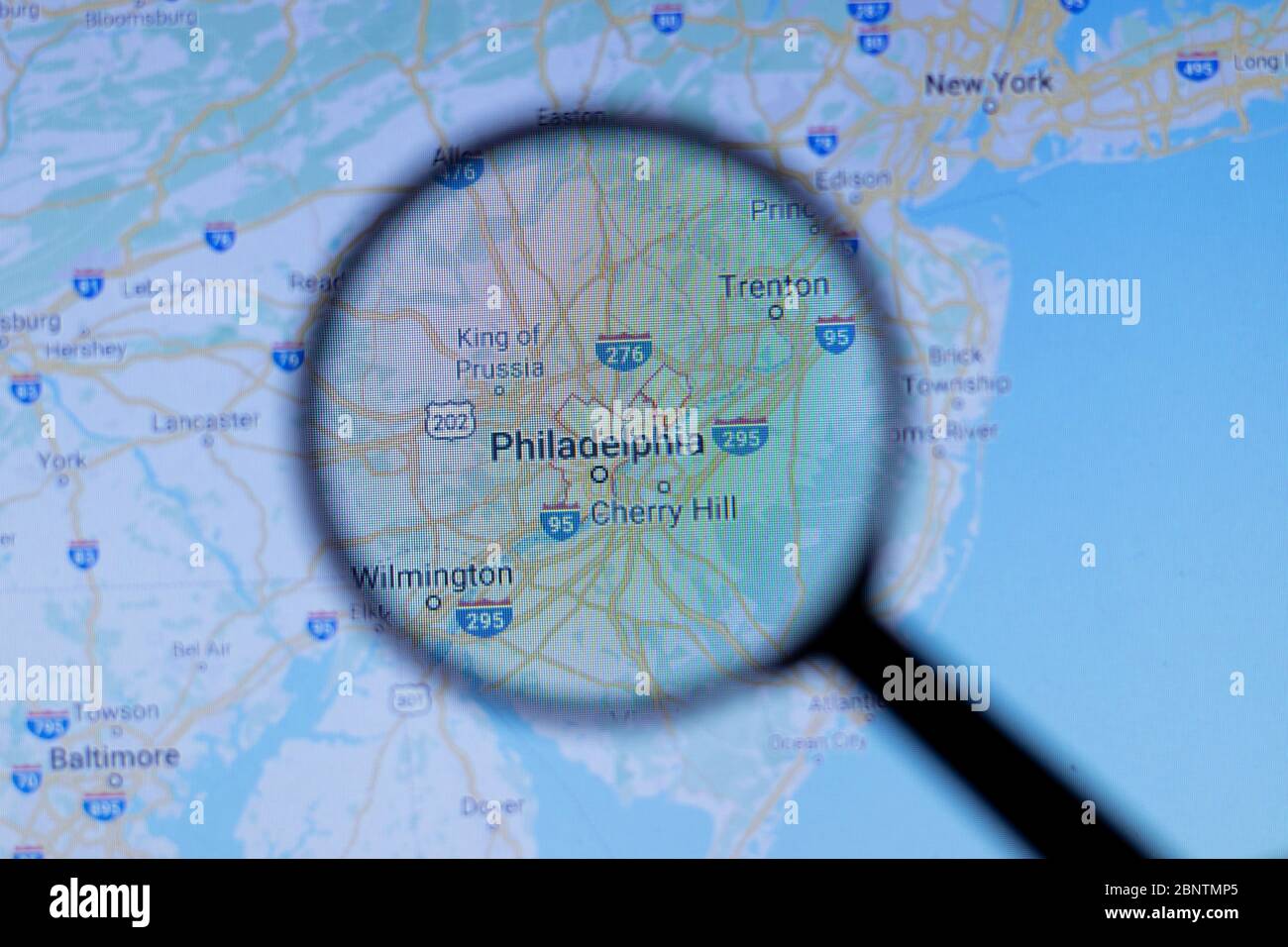 Los Angeles, California, USA - 1 May 2020: Philadelphia City Town name ...