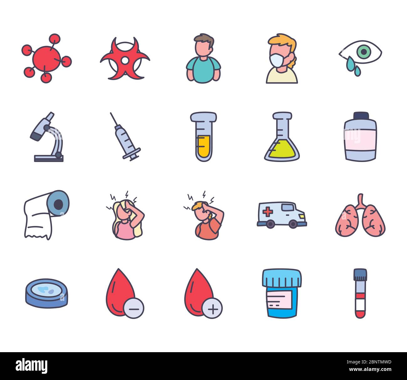 fill style icon set design of Medical care health and emergency theme ...