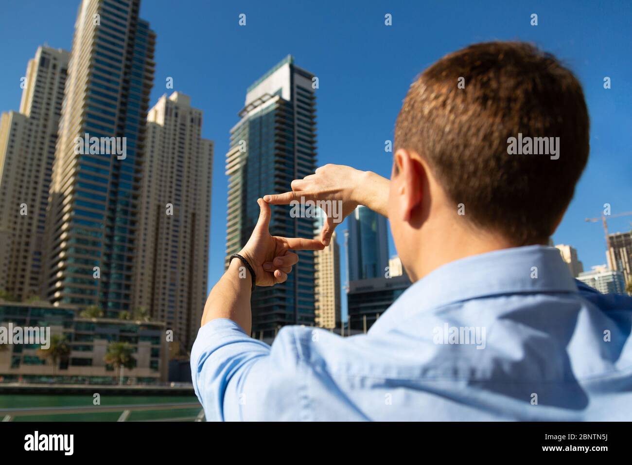 Male director chooses the best angle for shooting the frame Stock Photo ...