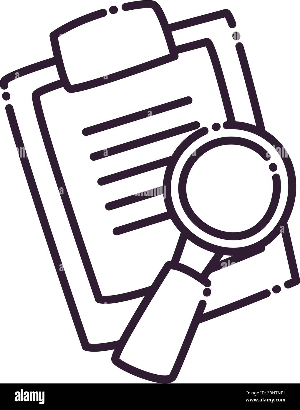 Lupe and document line style icon design, Tool search and magnifying glass theme Vector ...