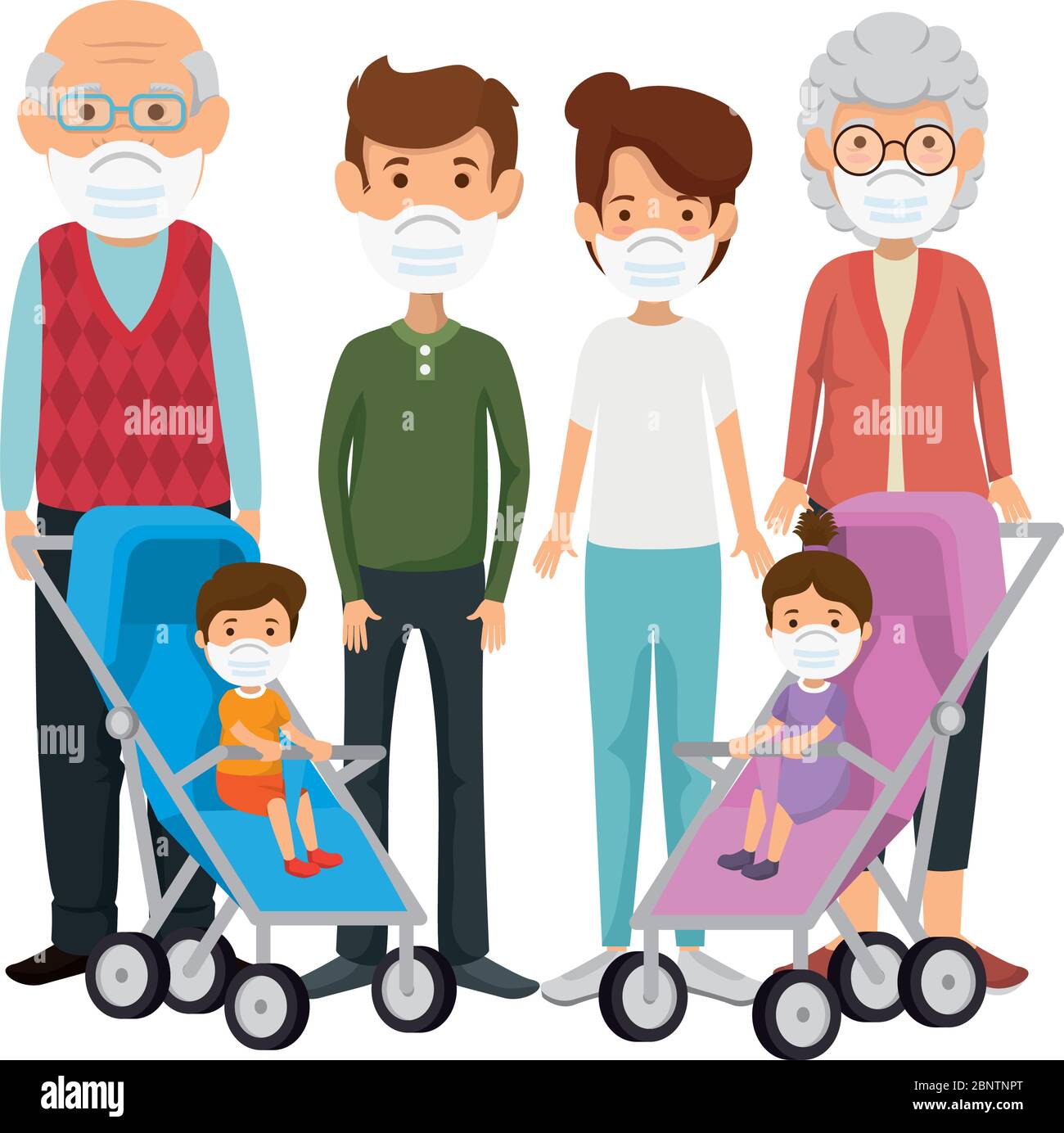 family members using face mask Stock Vector Image & Art - Alamy