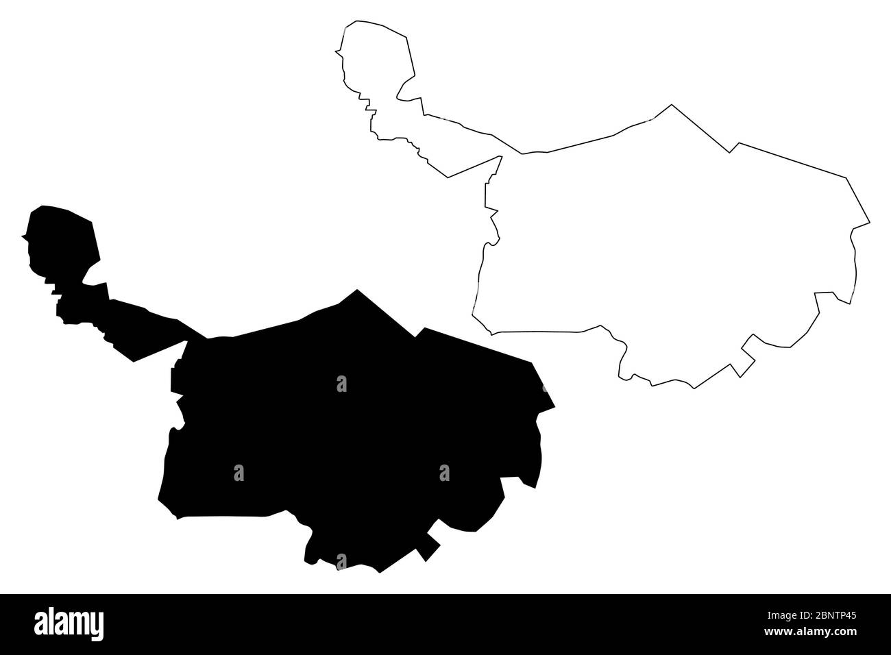 Ghaziabad City (Republic of India, Uttar Pradesh State) map vector ...