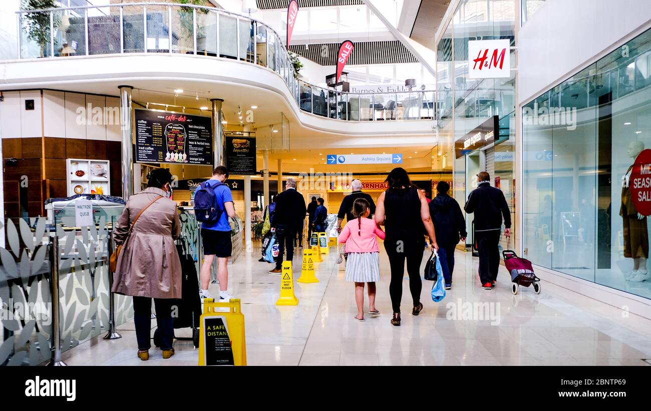 Shoppers Queue To Enter A Supermarket For Food Shopping Inside A South ...