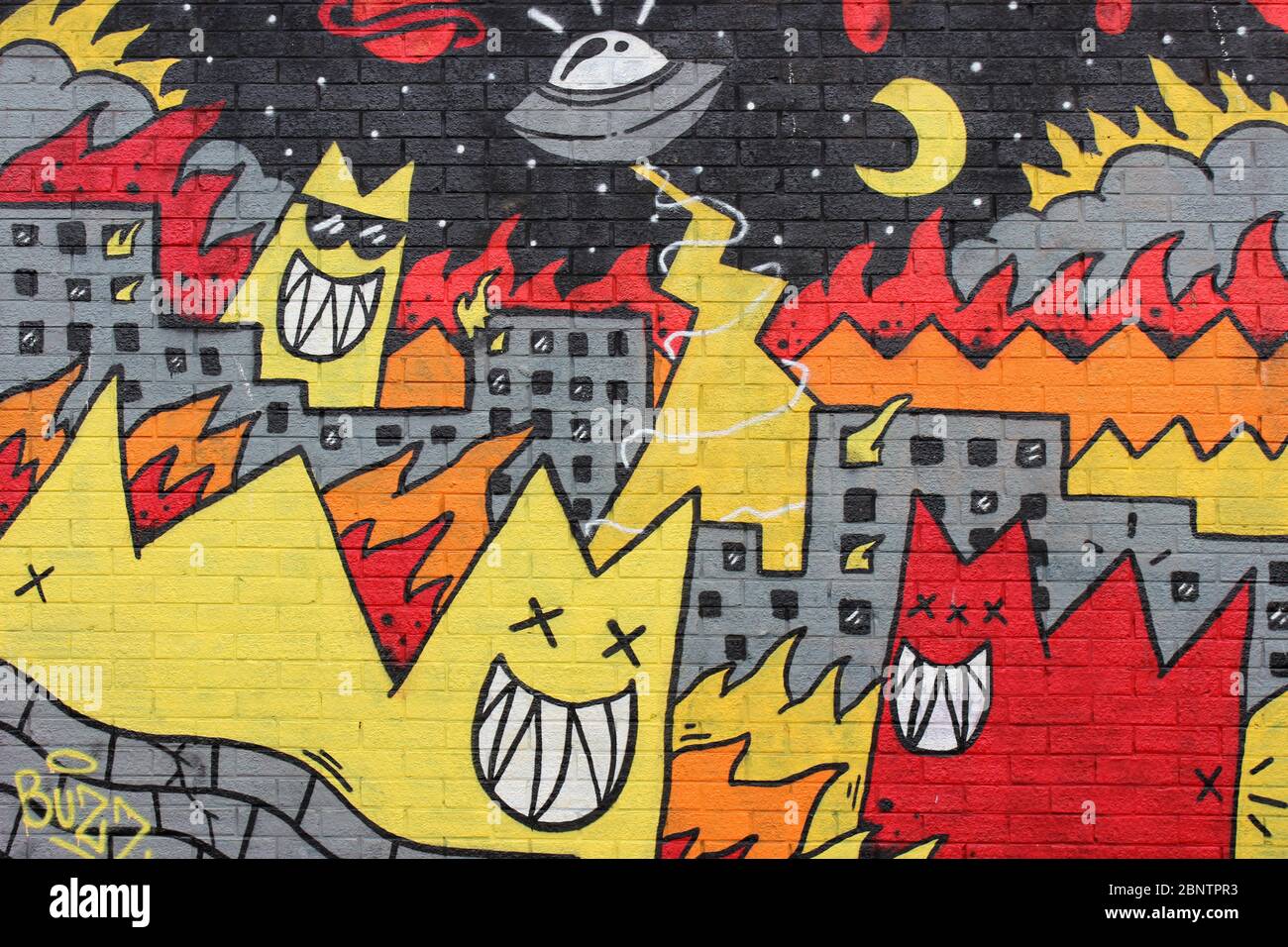 Street Art by Les Paranoia - Fabric District, Liverpool, UK Stock Photo ...