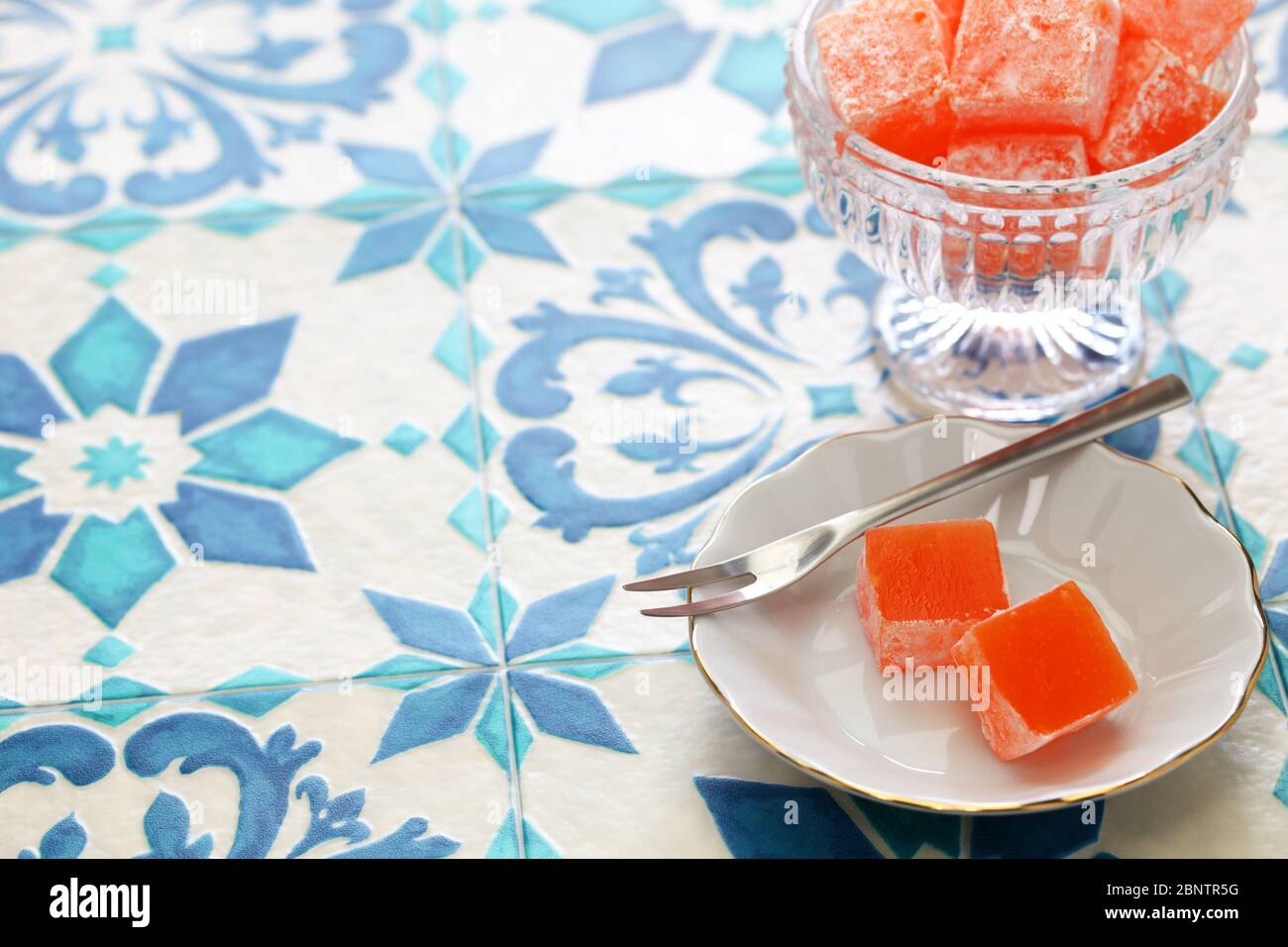 homemade turkish delight lokum, rose flavor Stock Photo - Alamy