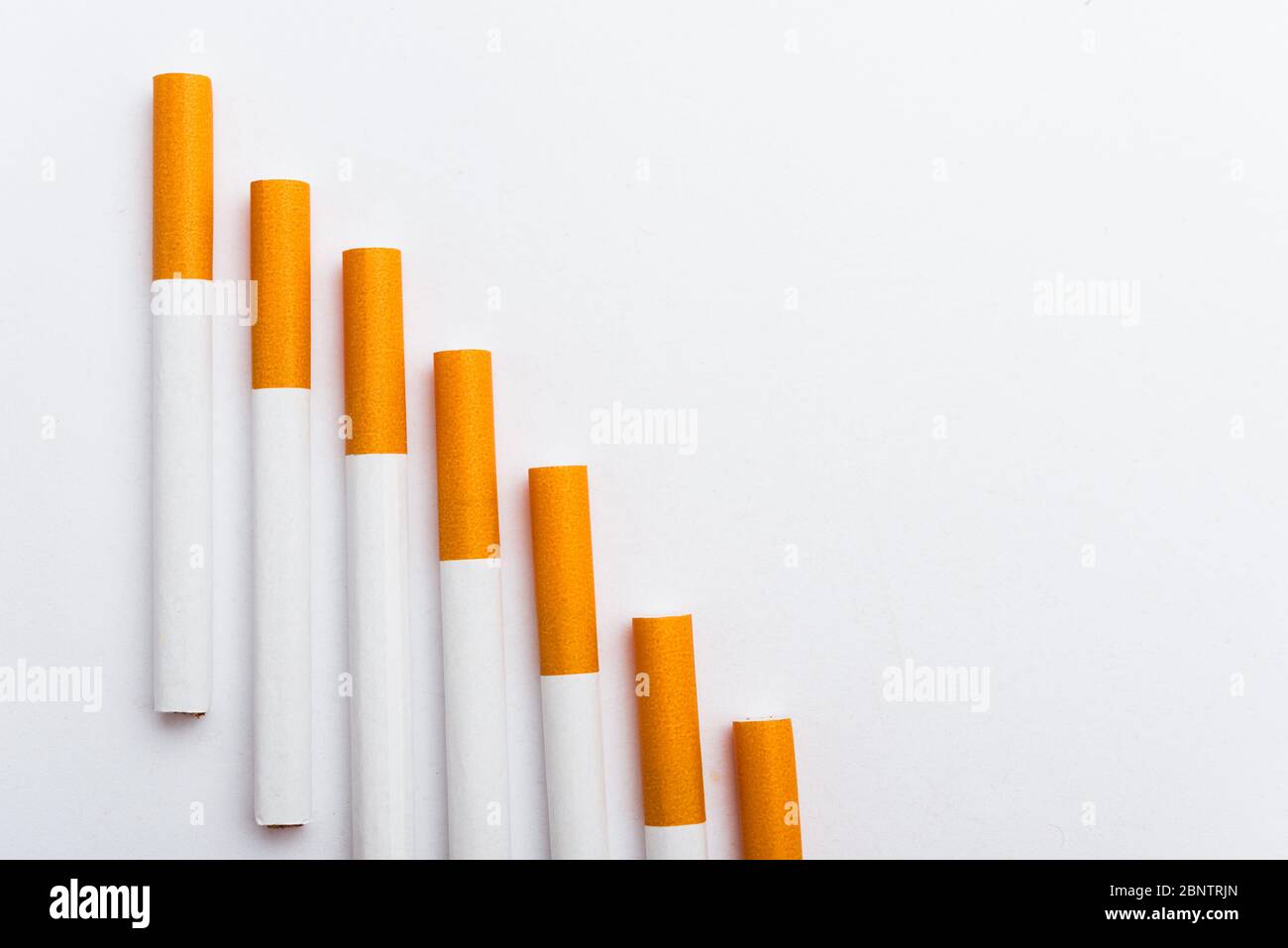 31 May of World No Tobacco Day, Close up step staircase pile cigarette ...