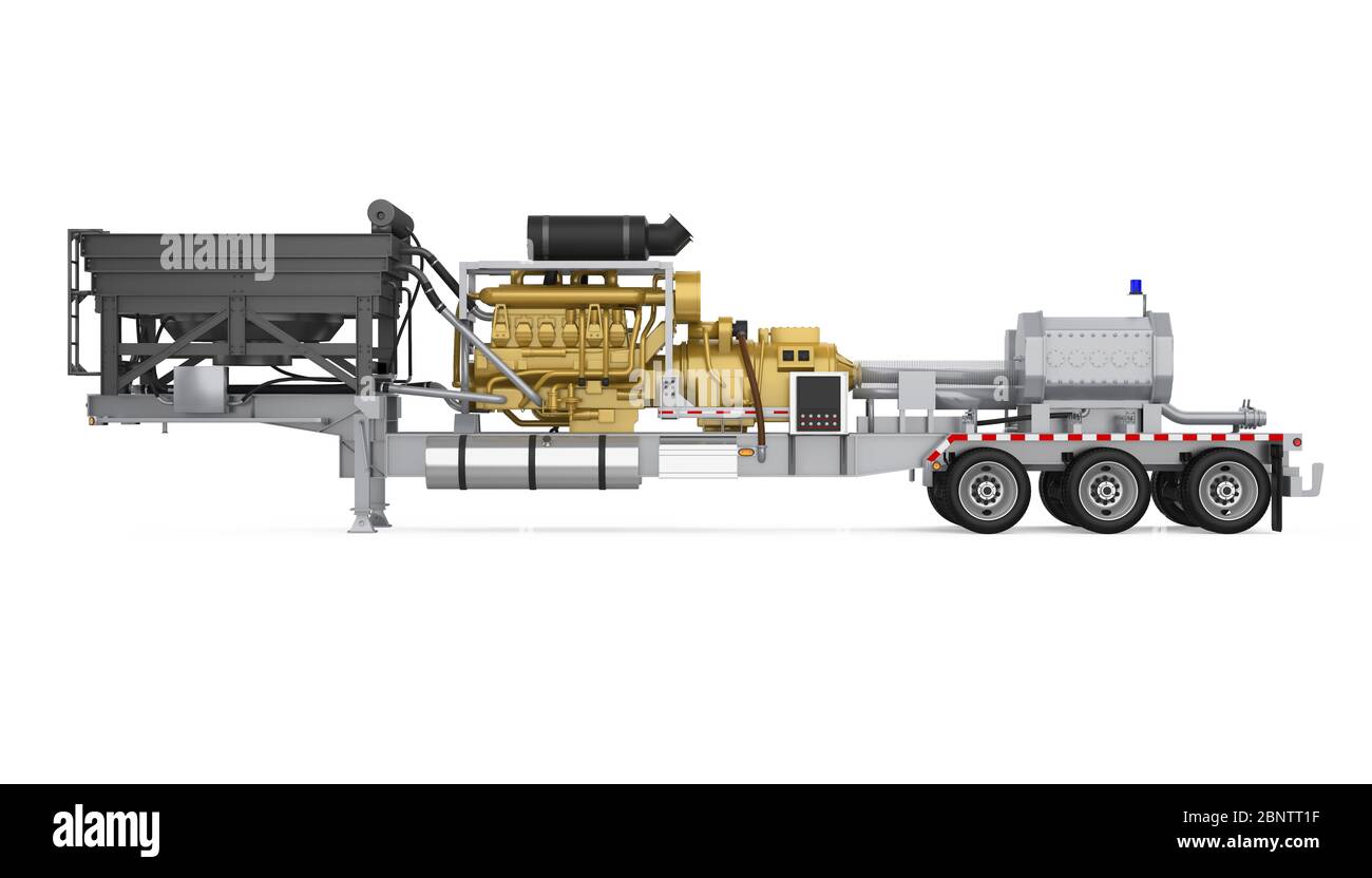 Fracturing Unit Semi-Trailer Isolated Stock Photo - Alamy