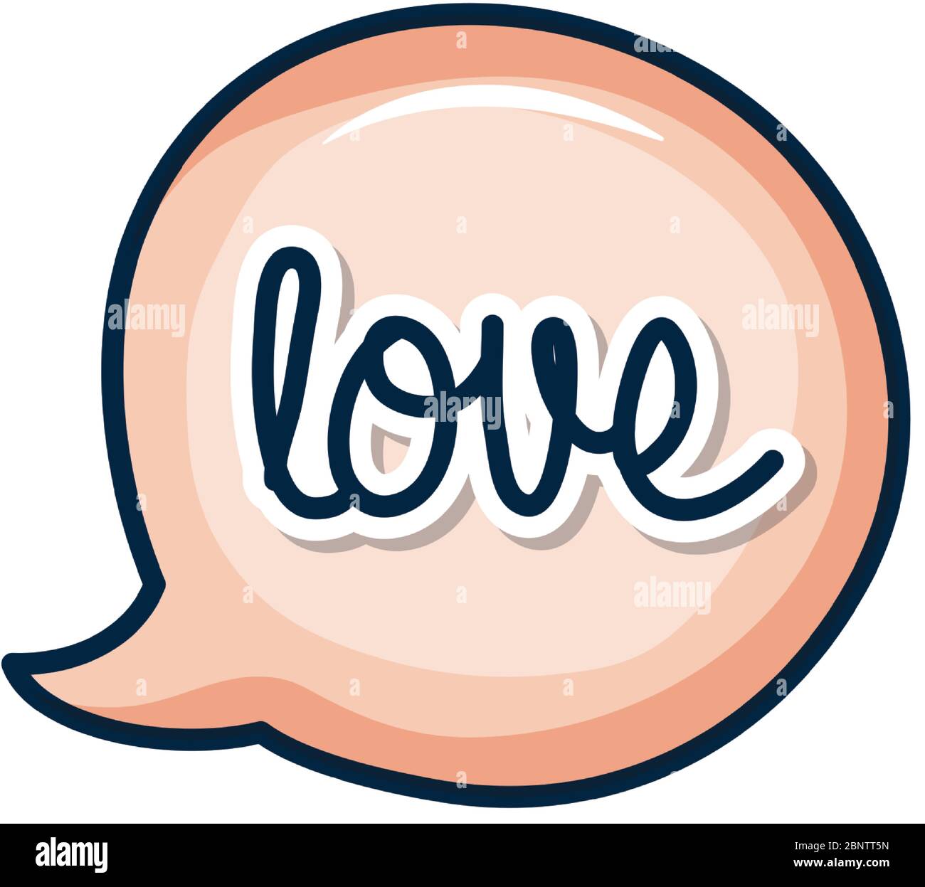 speech bubble with love lettering design over white background, line ...