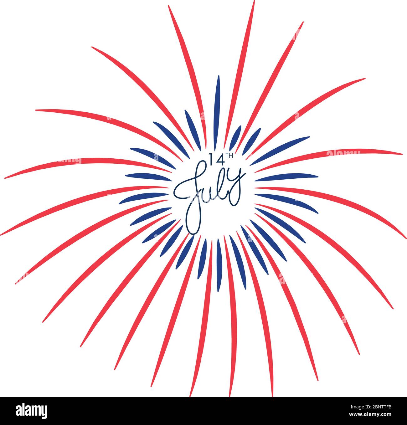 Burst and 14 of july lettering design, Happy bastille day concept, flat ...