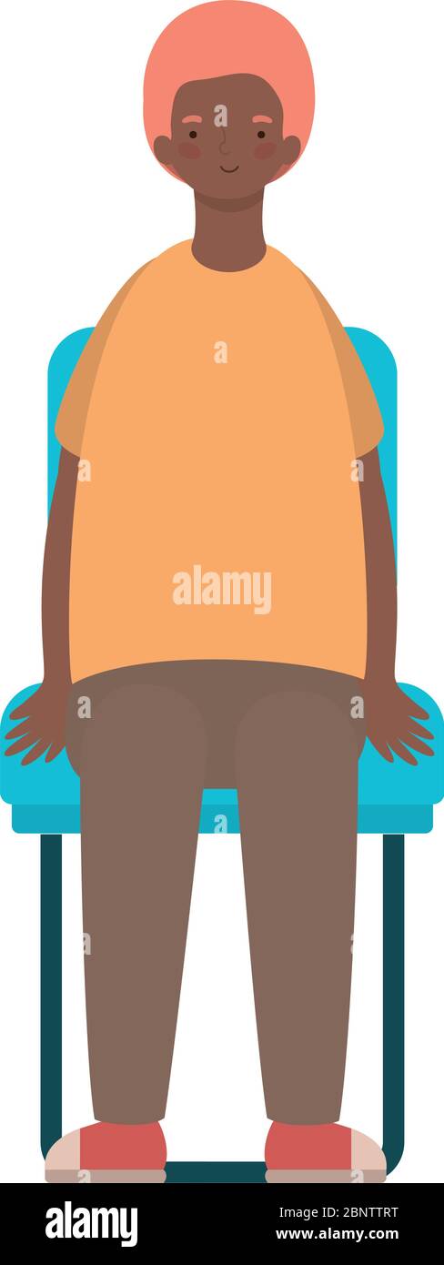 happy man cartoon sitting on seat vector design Stock Vector Image ...