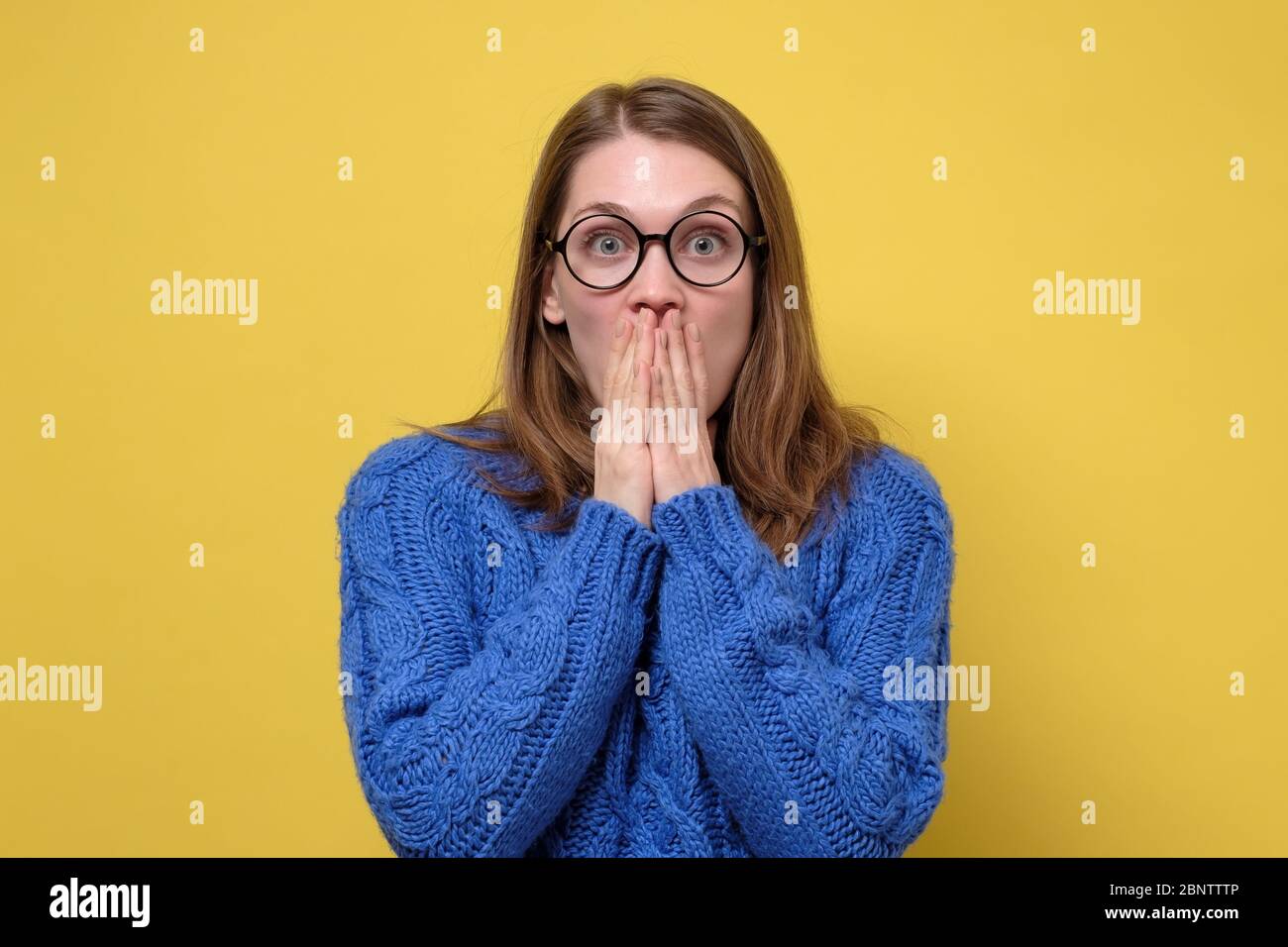 Woman Embarrassed Face In Hands High Resolution Stock Photography and ...