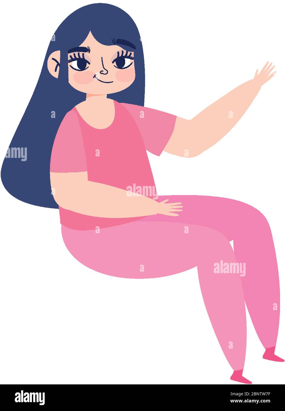 young woman sitting character isolated icon design vector illustration ...