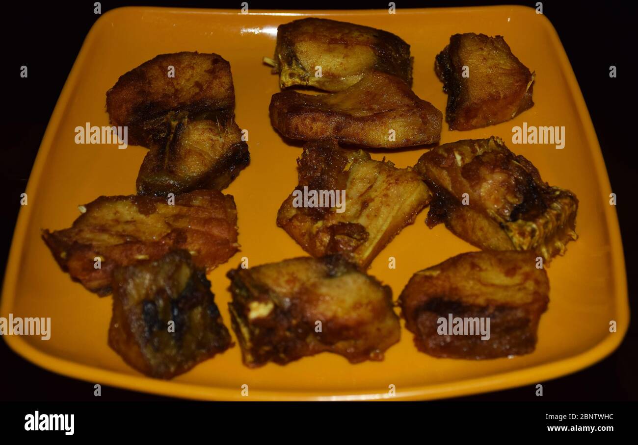 Bengali Traditional Rohu Fish Fry also called Rui Maach Bhaja Stock ...