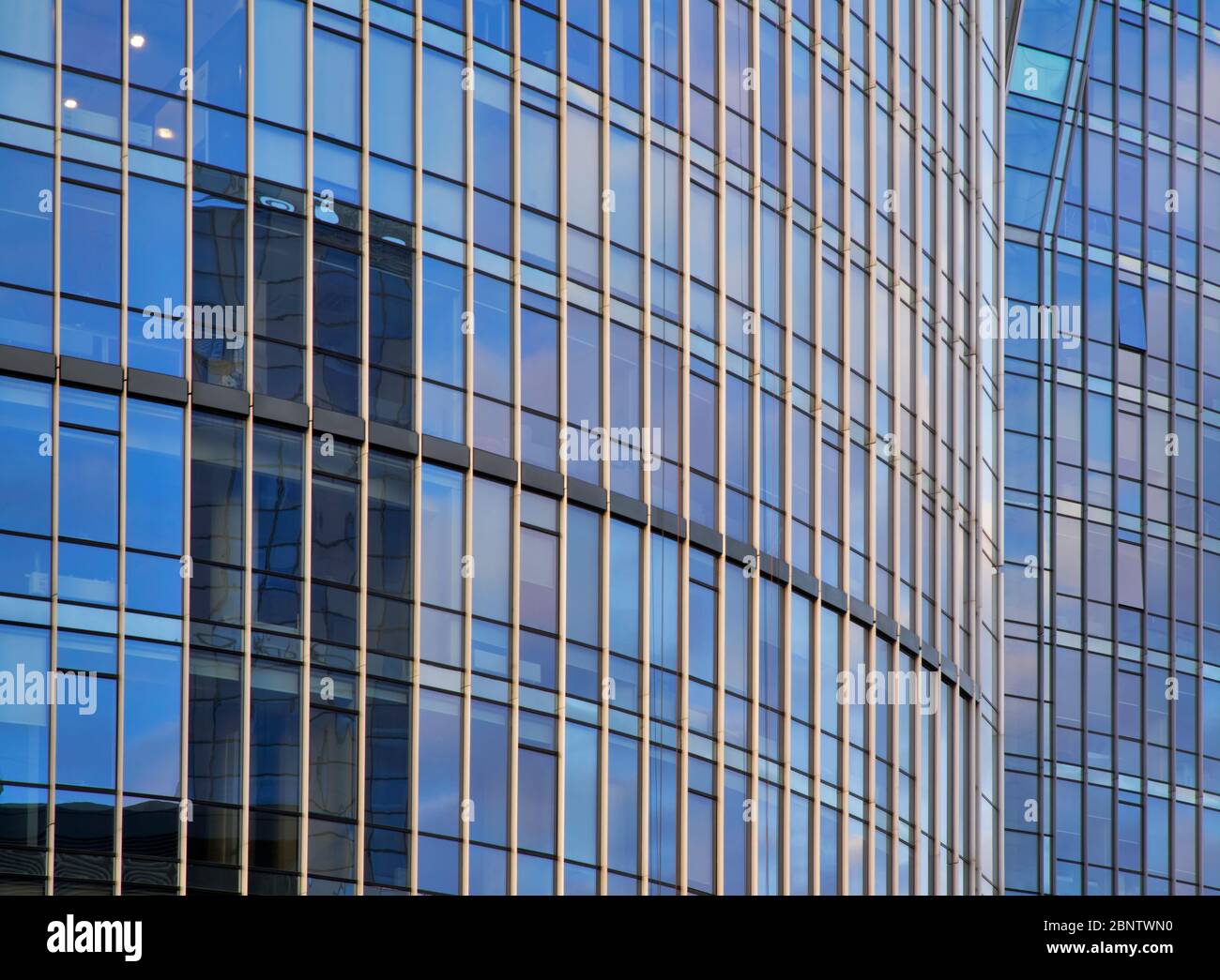 Fragment of building at new city centre. Snipiskes district in Vilnius ...
