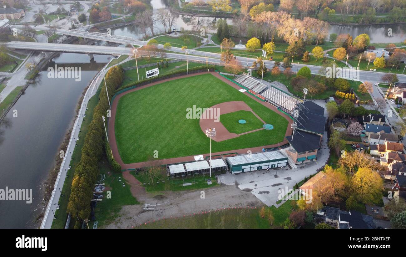 Labatt Park, Aerial Downtown London Ontario Stock Photo - Alamy