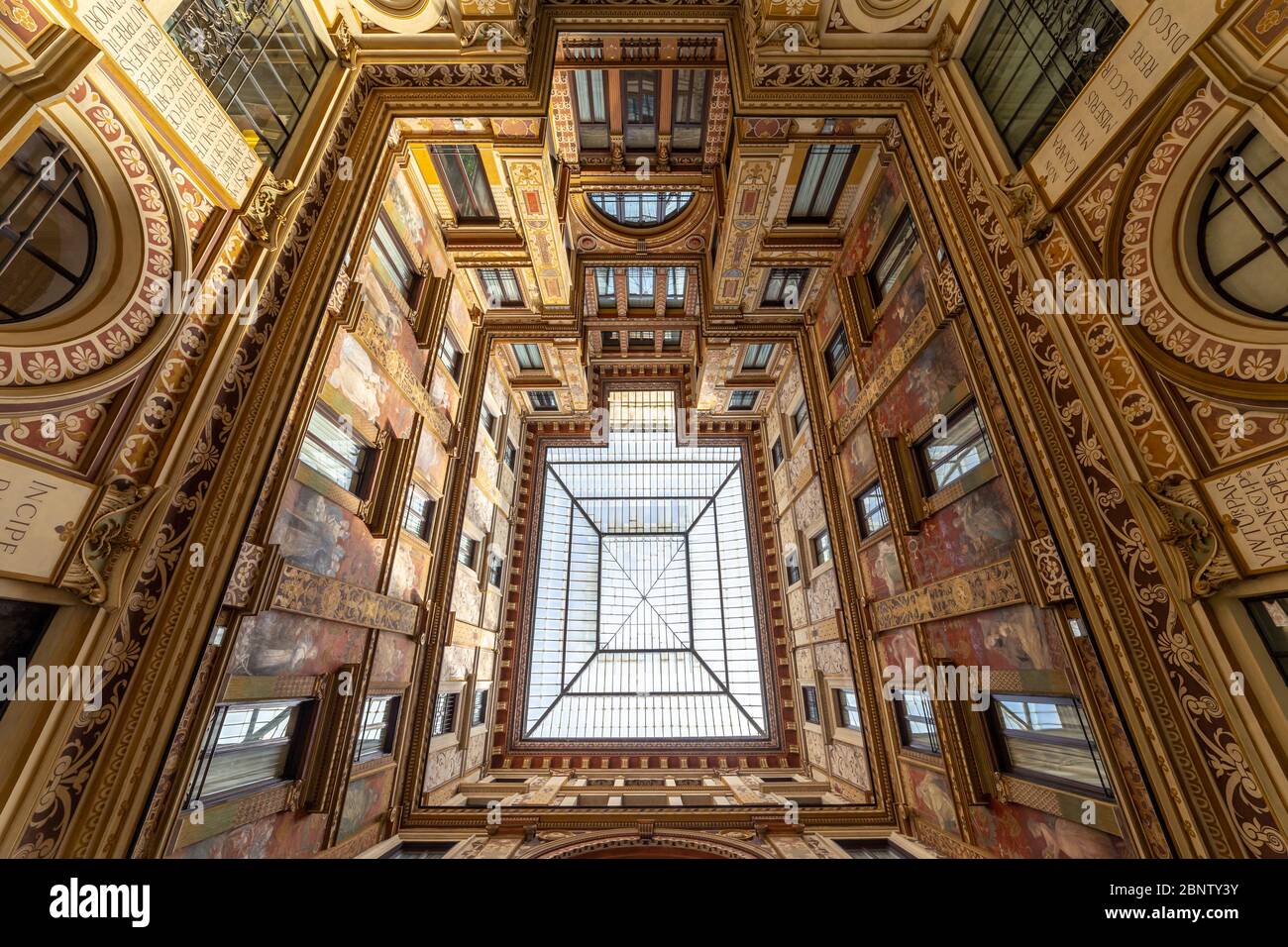 ROME, ITALY - AUGUST 14, 2019: Galleria Sciarra, built between 1885 and ...