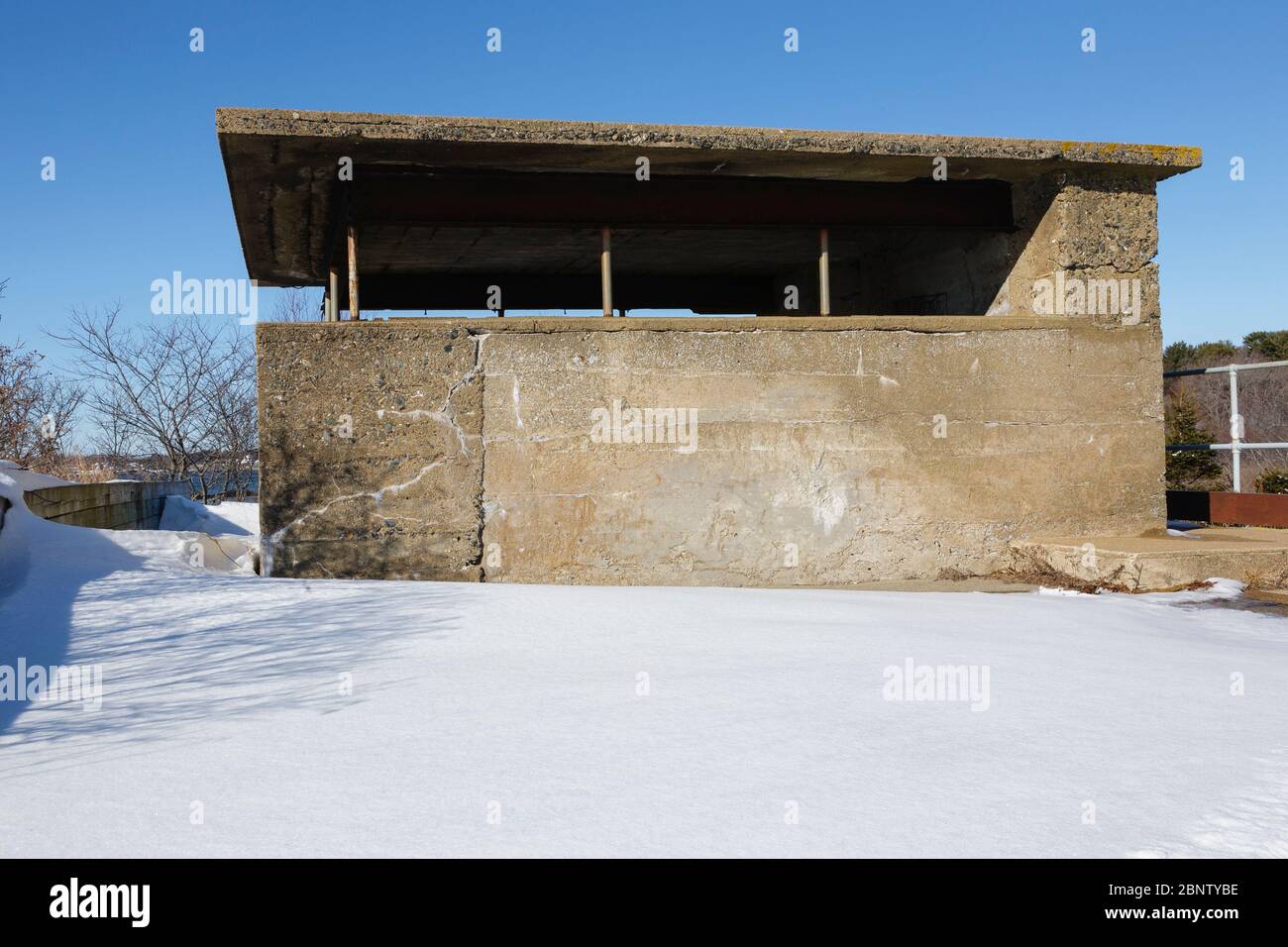 Fort Foster Park on Gerrish Island in Kittery, Maine during the winter ...