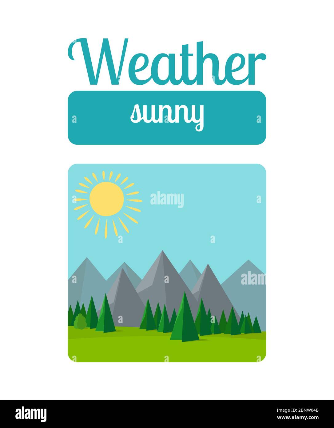 Weather illustration in flat style vector. Sunny Stock Vector Image ...