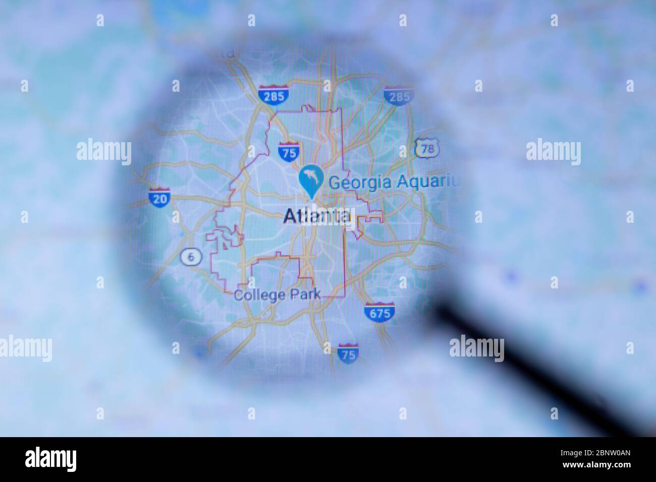 Los Angeles, California, USA - 1 May 2020: Atlanta City Town name with ...