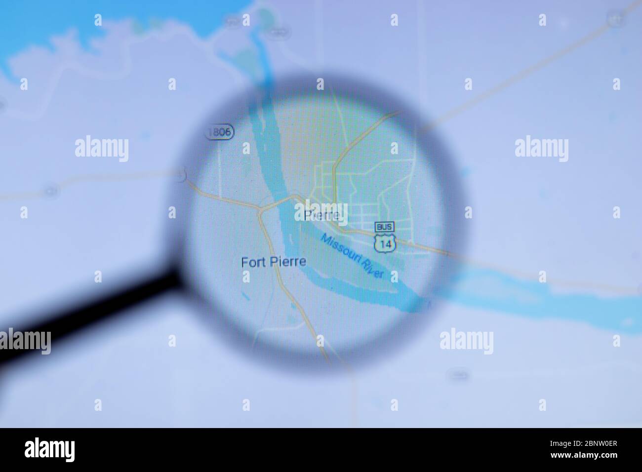 Los Angeles, California, USA - 1 May 2020: Pierre City Town name with ...