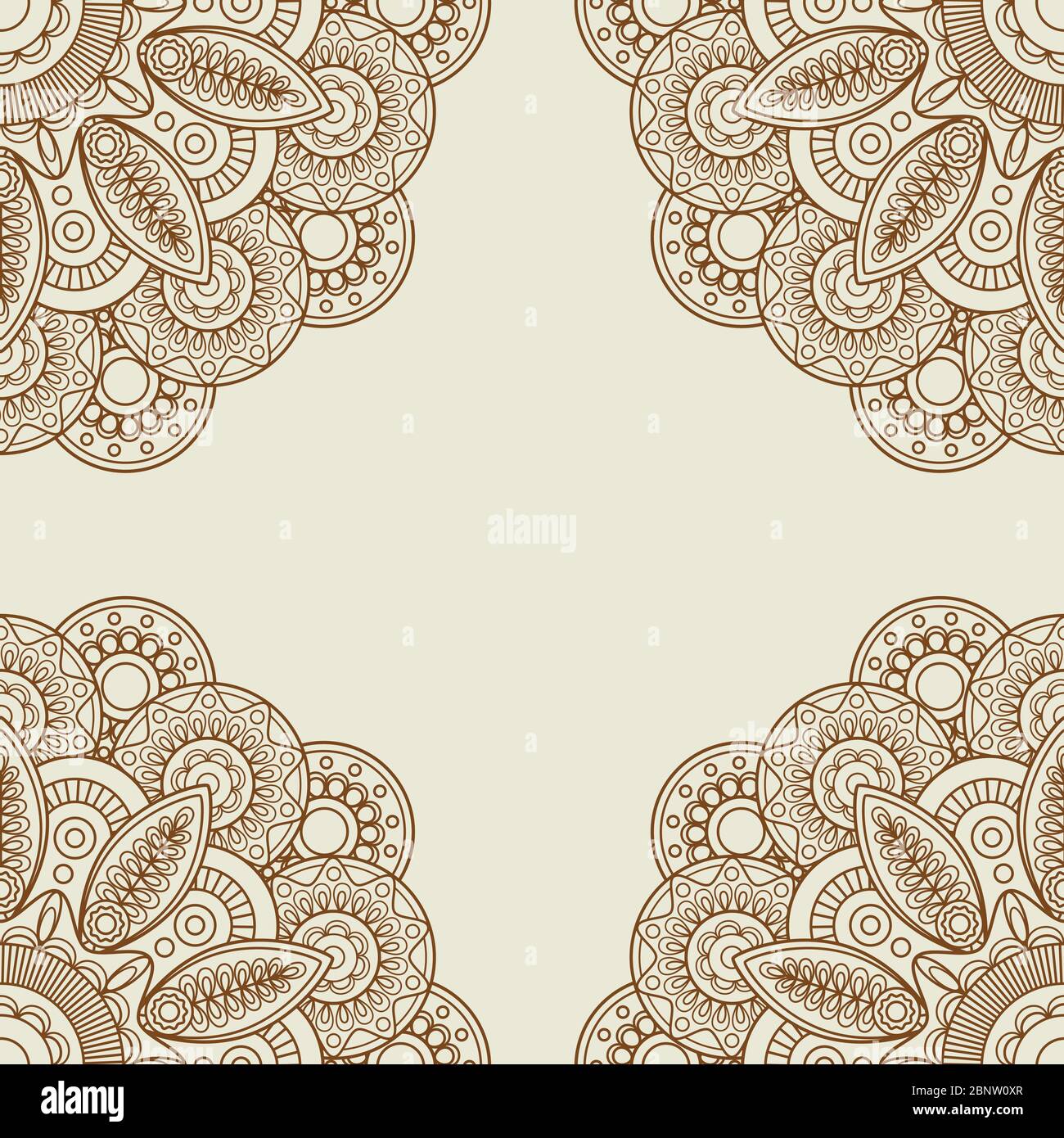 Doodle boho floral henna tattoo frame. Vector illustration Stock Vector ...