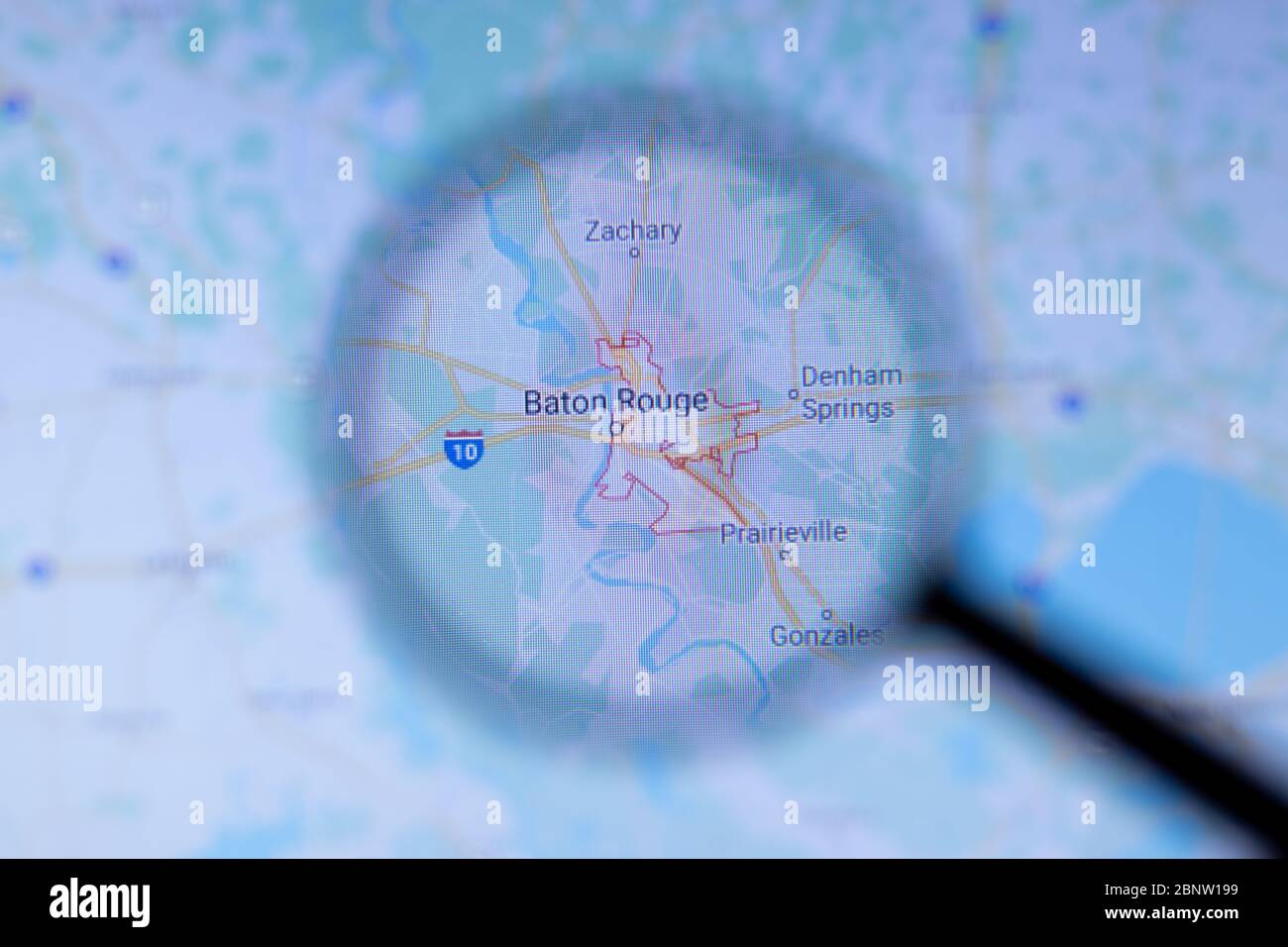 Los Angeles, California, USA - 1 May 2020: Baton Rouge City Town name ...
