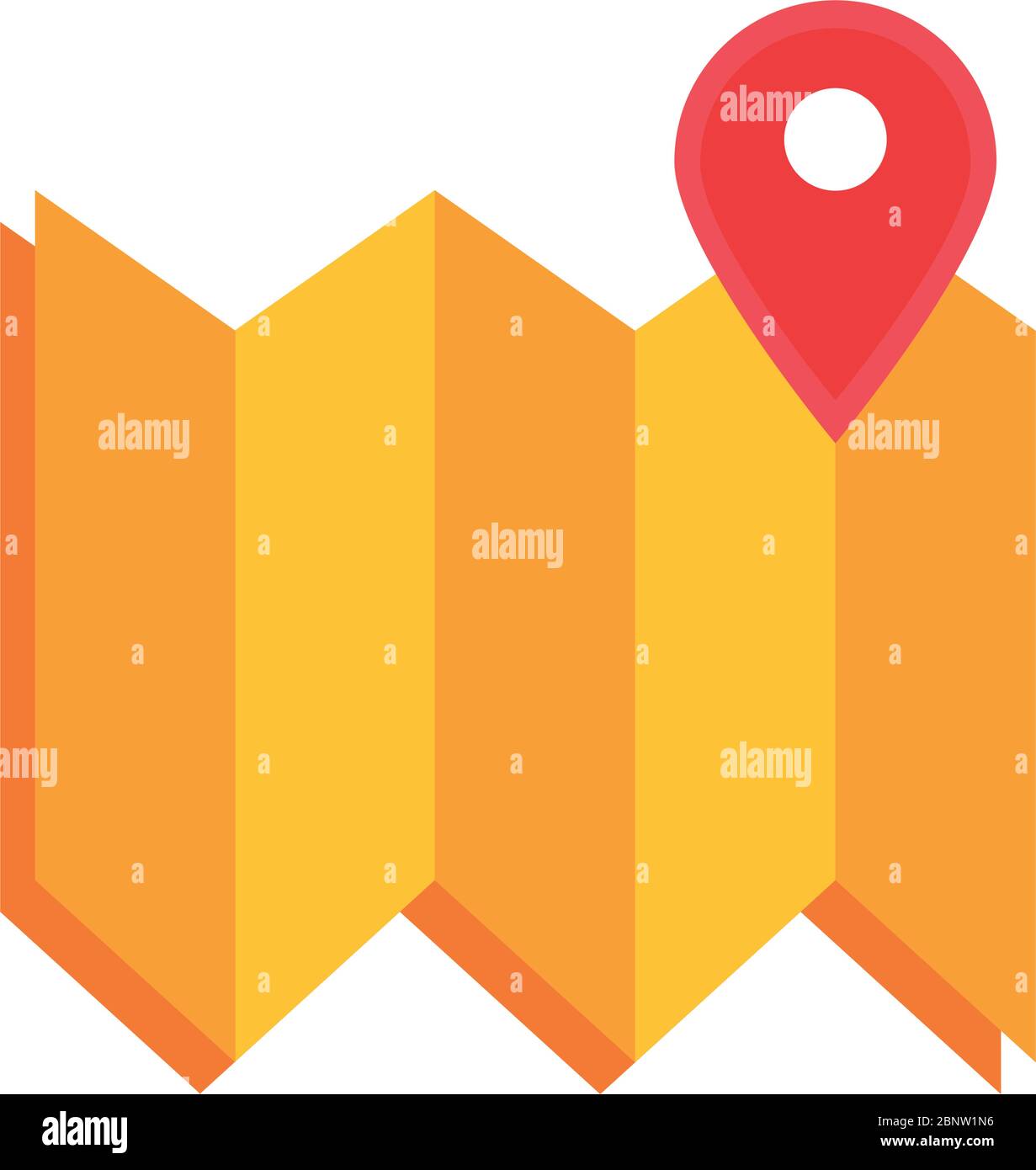 paper map with pin location detailed style Stock Vector Image & Art - Alamy