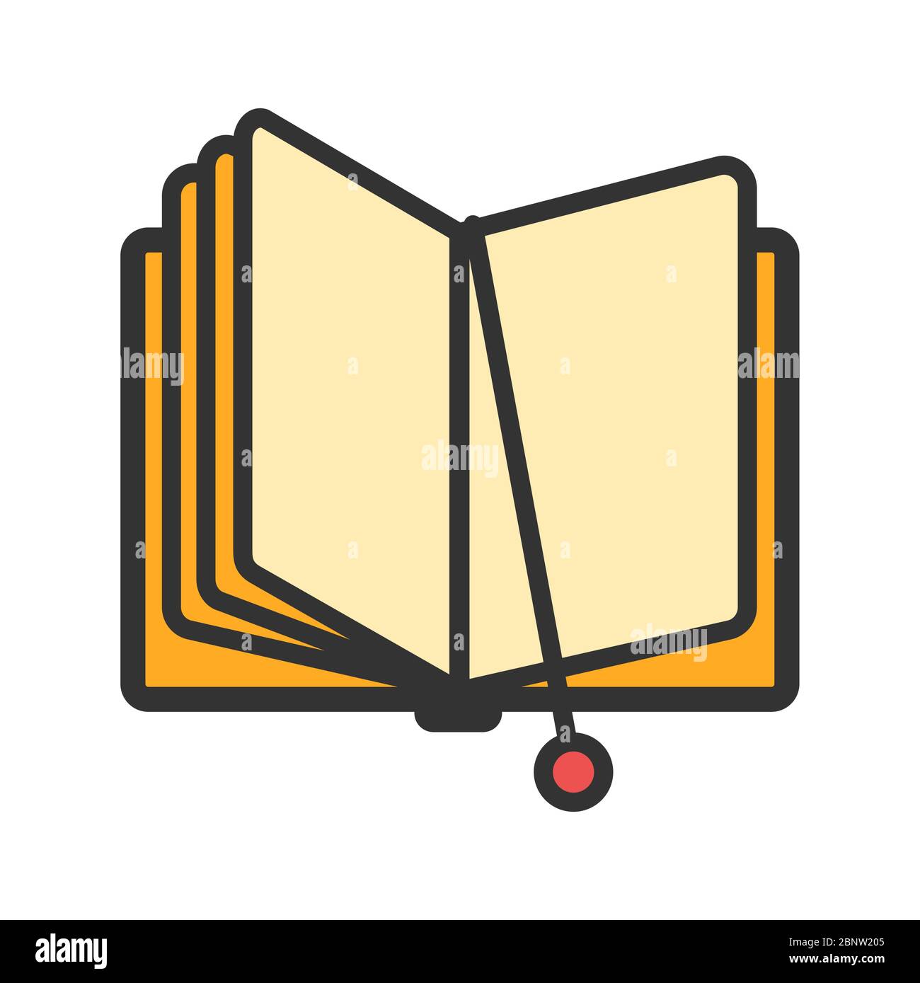 Open book with bookmark icon. Vector illustration Stock Vector Image ...