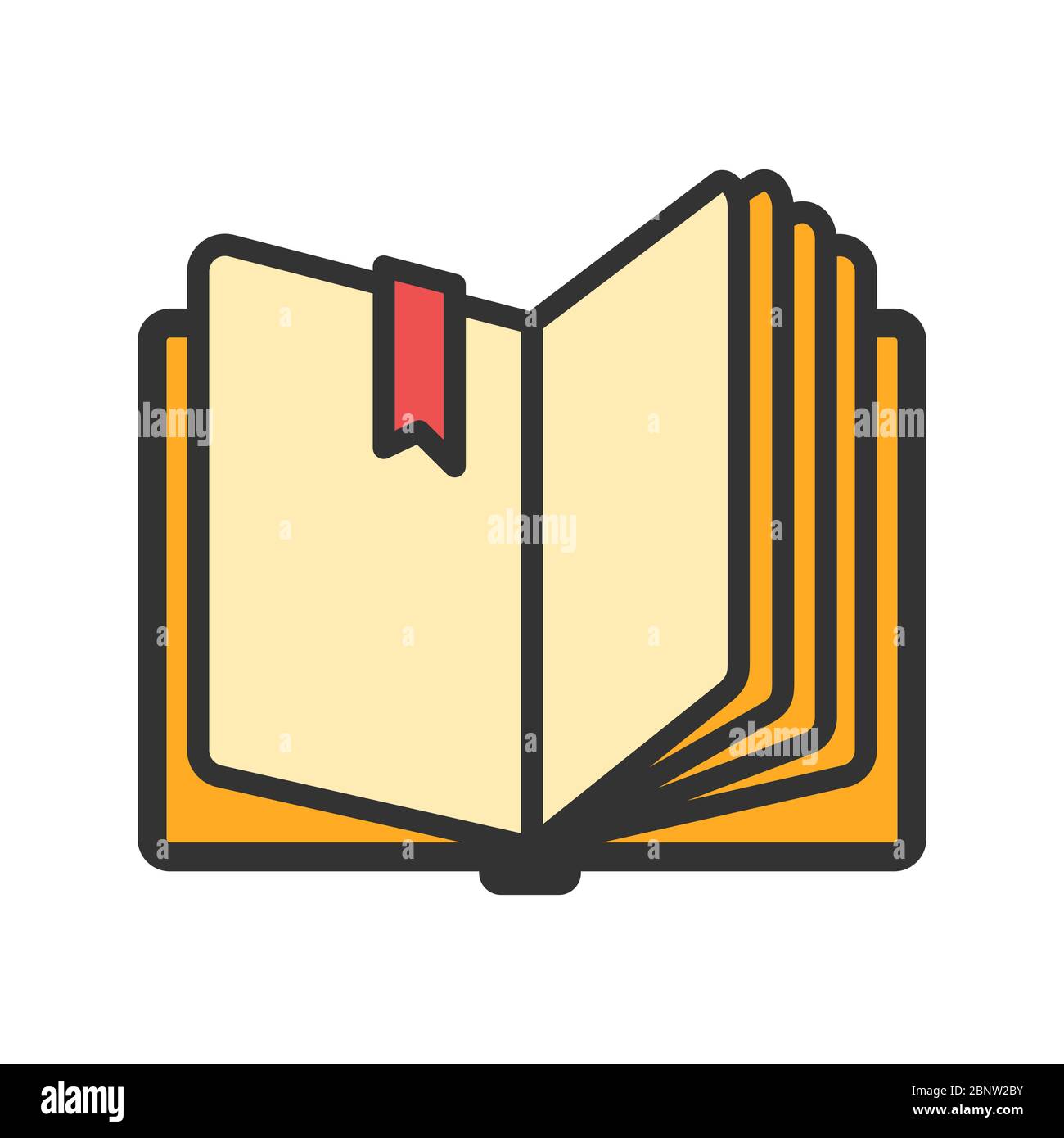 Open book with ribbon bookmark icon. Vector illustration Stock Vector ...