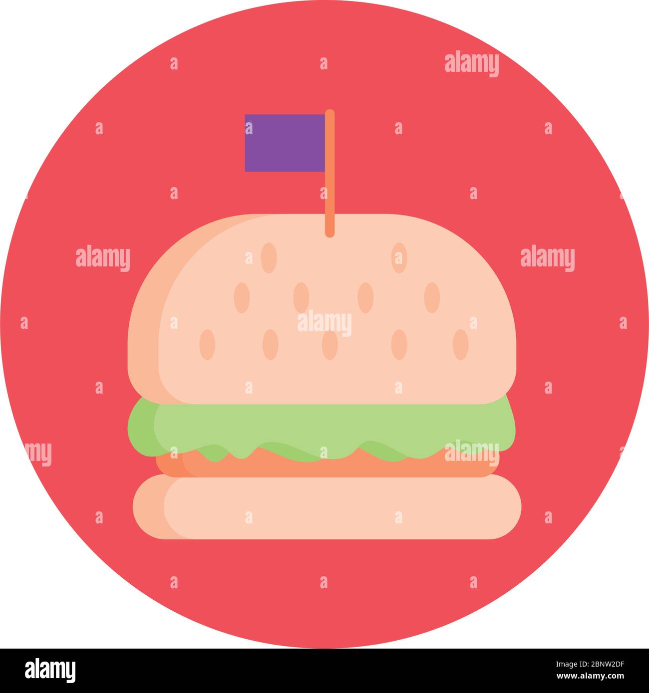 delicious burger fast food block style icon Stock Vector Image & Art ...