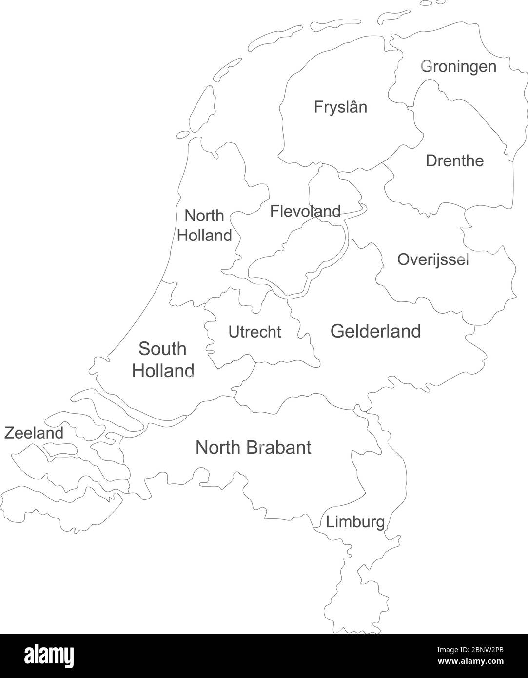 Netherlands region map with name labels. Perfect for business concepts ...