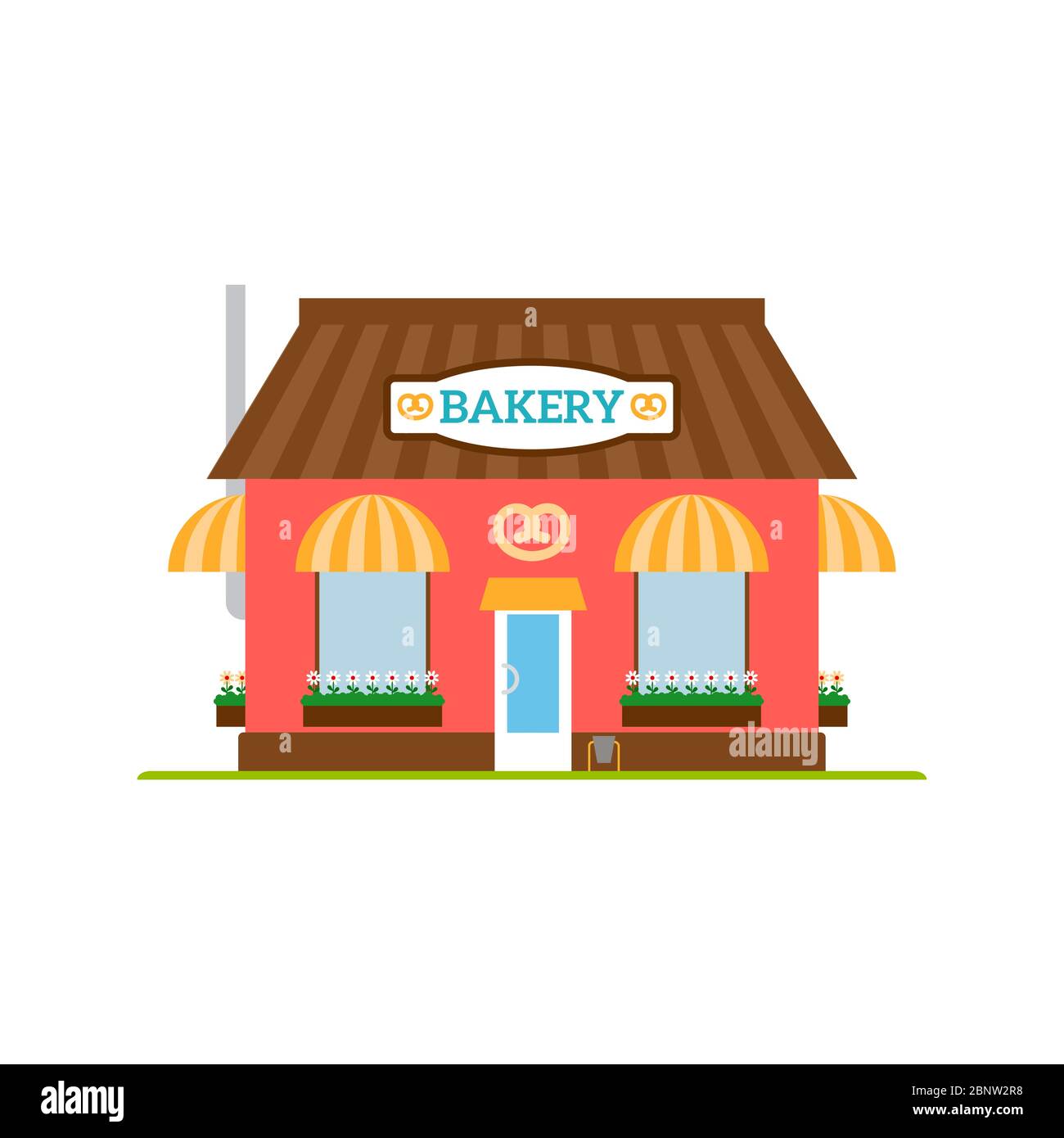 Bakery flat style icon isolated on white. Vector illustration Stock ...