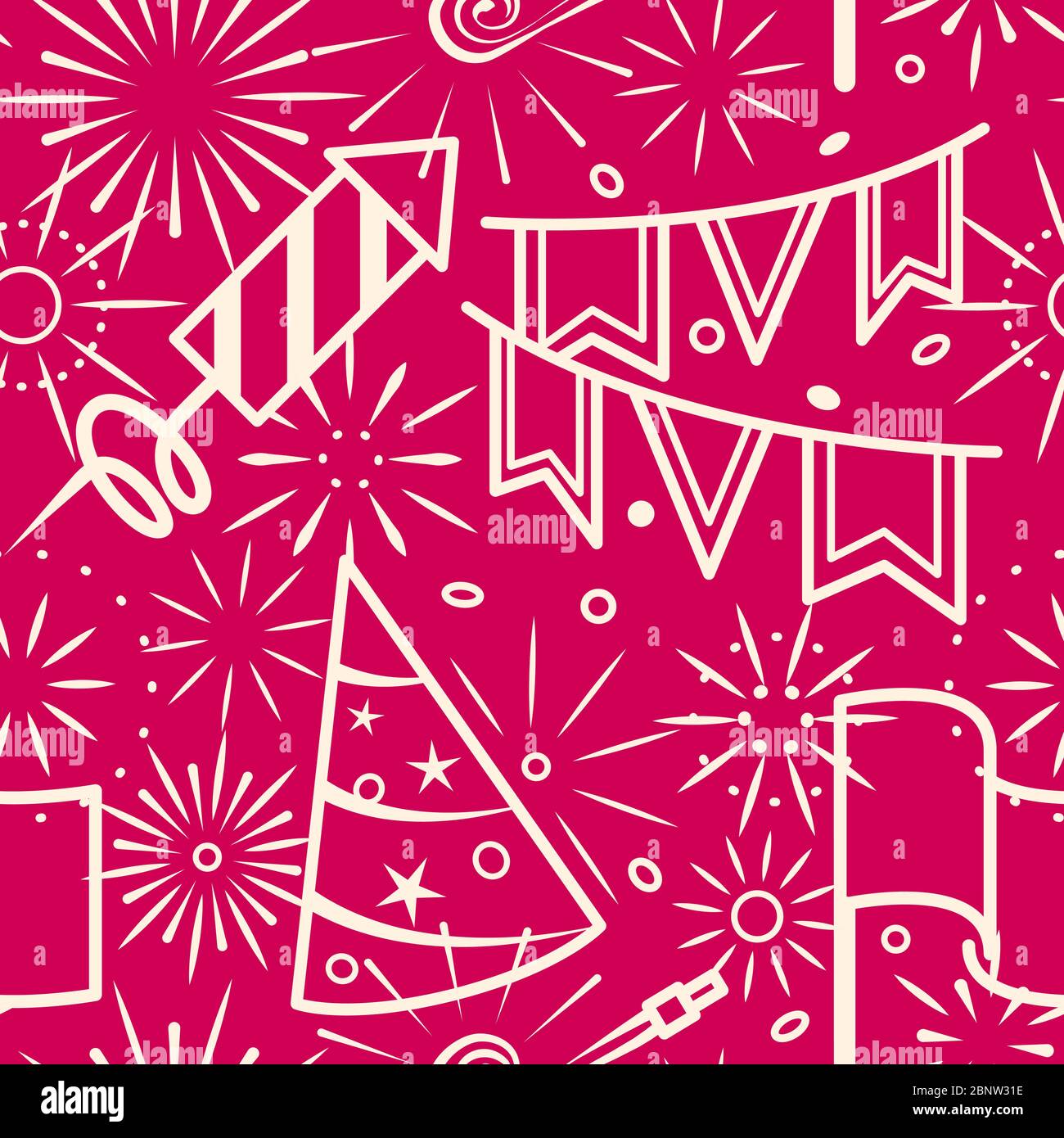 Pink party celebration seamless background. Vector illustration Stock ...