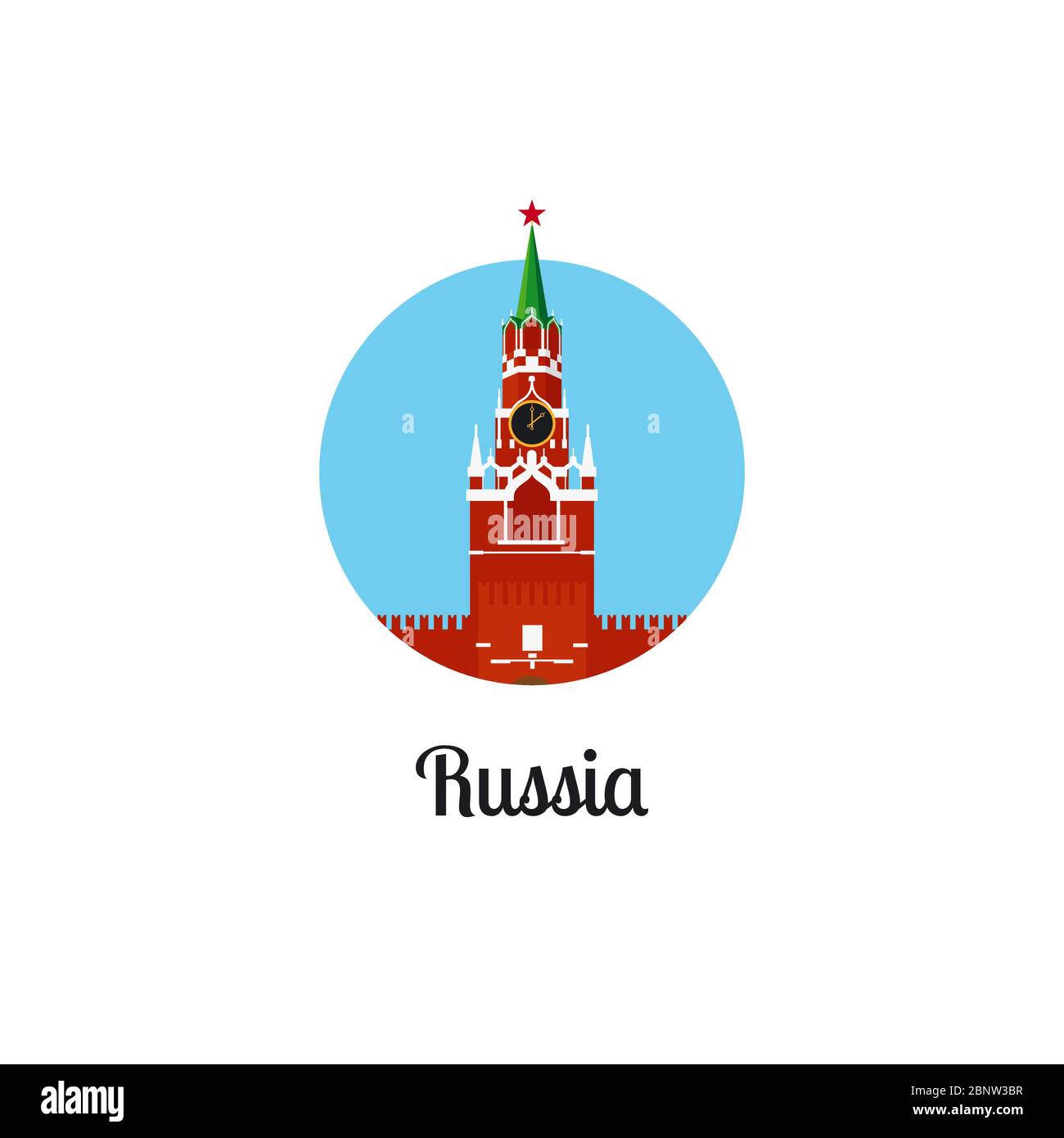 Russia landmark isolated round icon. Vector illustration Stock Vector ...