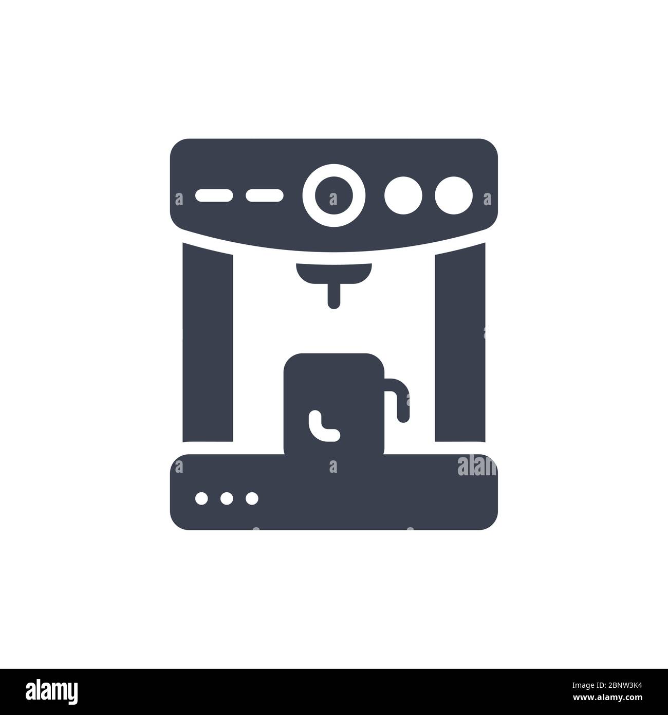Vector illustration of one coffee maker icon or logo with black color ...