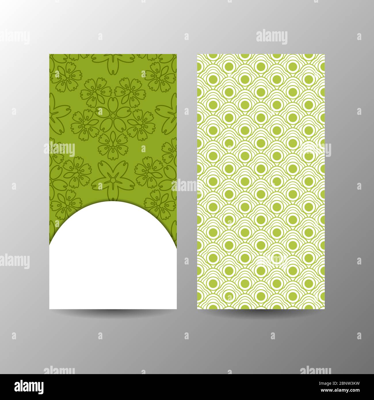 Vertical green floral banner template. Vector illustration Stock Vector ...