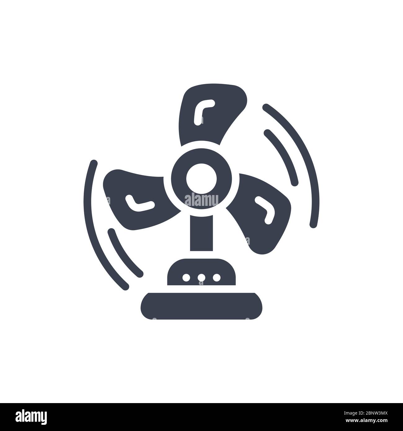 Vector illustration of one electric fan icon or logo with black color ...