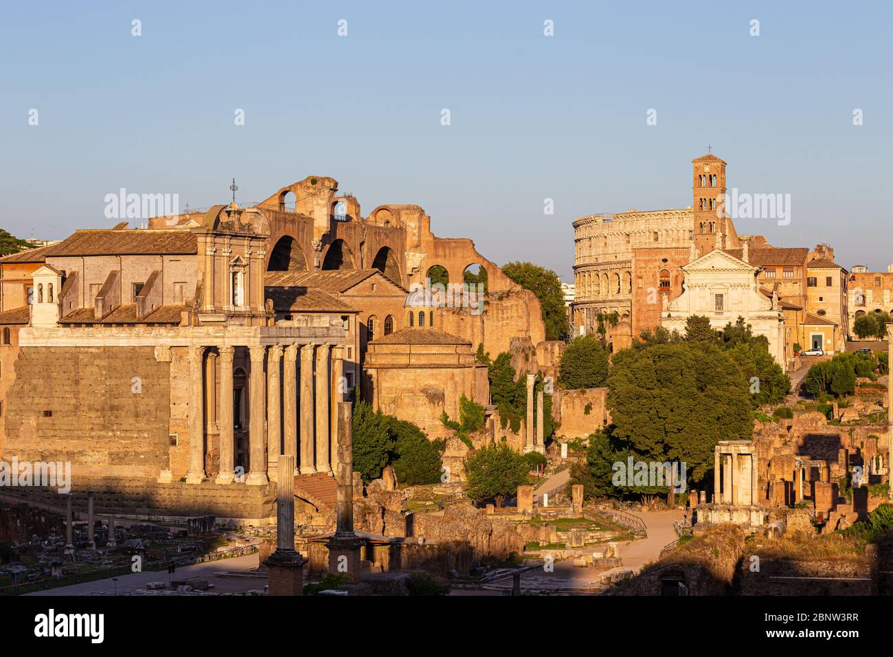 ROME, ITALY - AUGUST 10, 2019: view of ancient Rome, Imperial Fora and ...